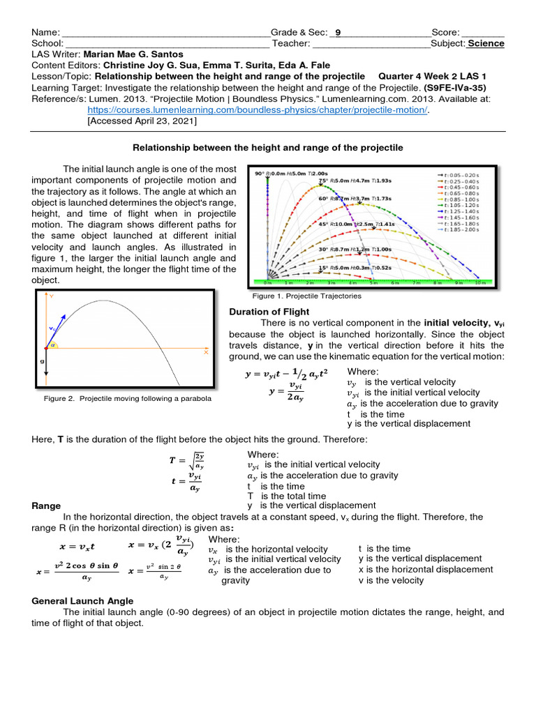Science 9 Quarter 4 W2 Las 1 | PDF | Physical Phenomena | Mechanical Engineering
