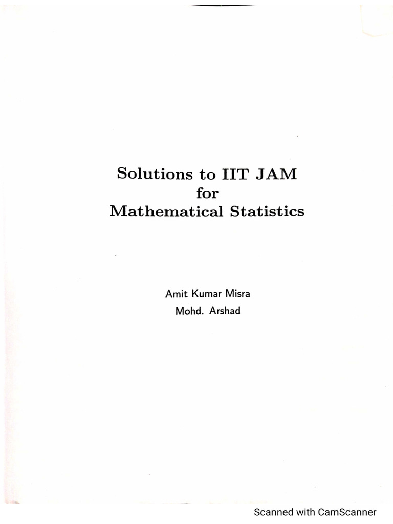 Solution of IIT JAM For Mathematical Statistics | PDF