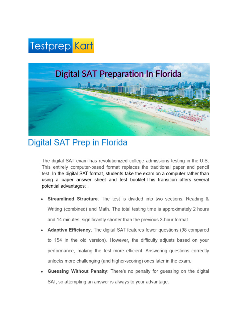 Florida Digital SAT Prep Guide | PDF | Sat
