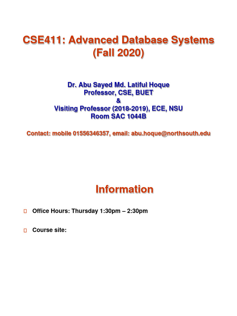 Cse 411 | PDF | Databases | Relational Database
