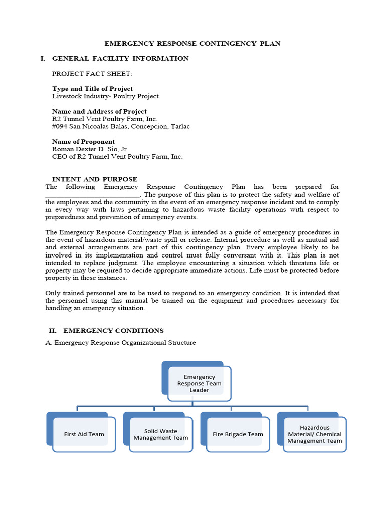 Poultry Farm Emergency Response Plan | PDF | Personal Protective ...
