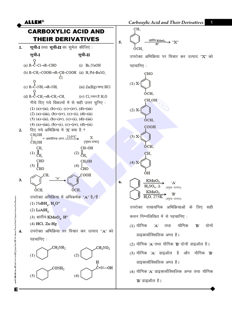 Carboxylic Acid and Their Derivatives | PDF | Carboxylic Acid ...