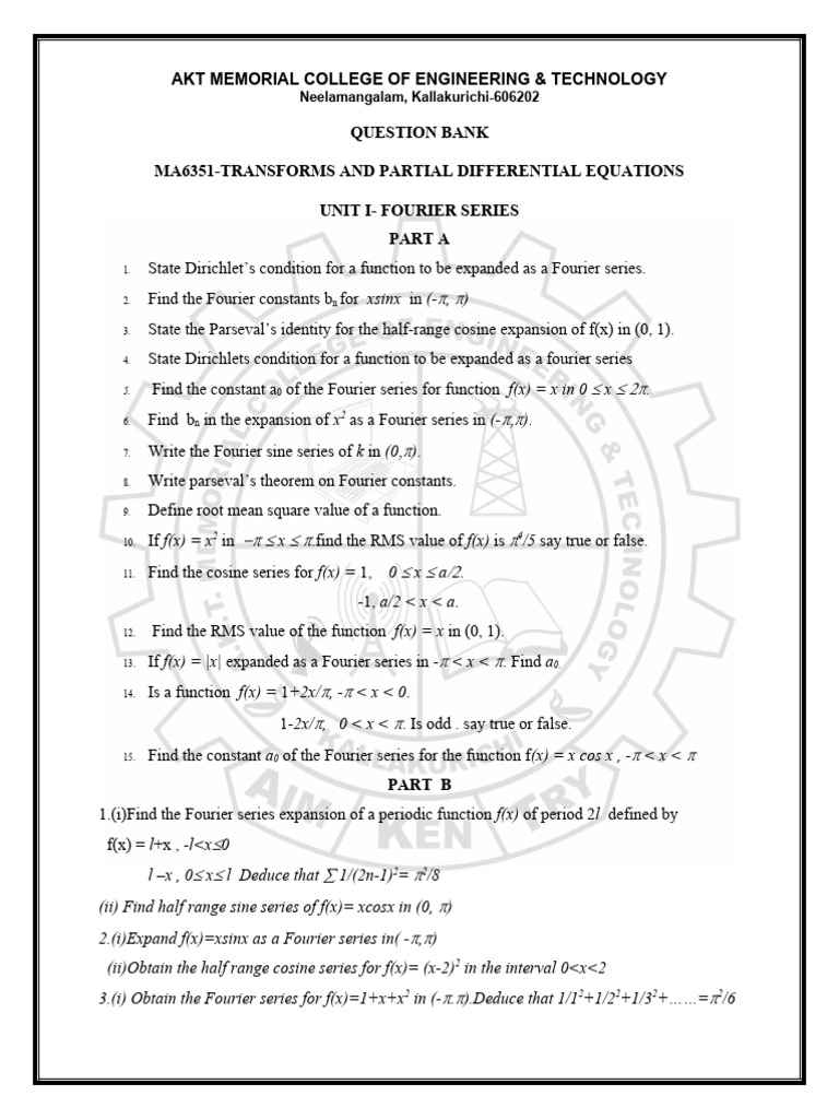 TPDE | PDF | Fourier Transform | Fourier Series