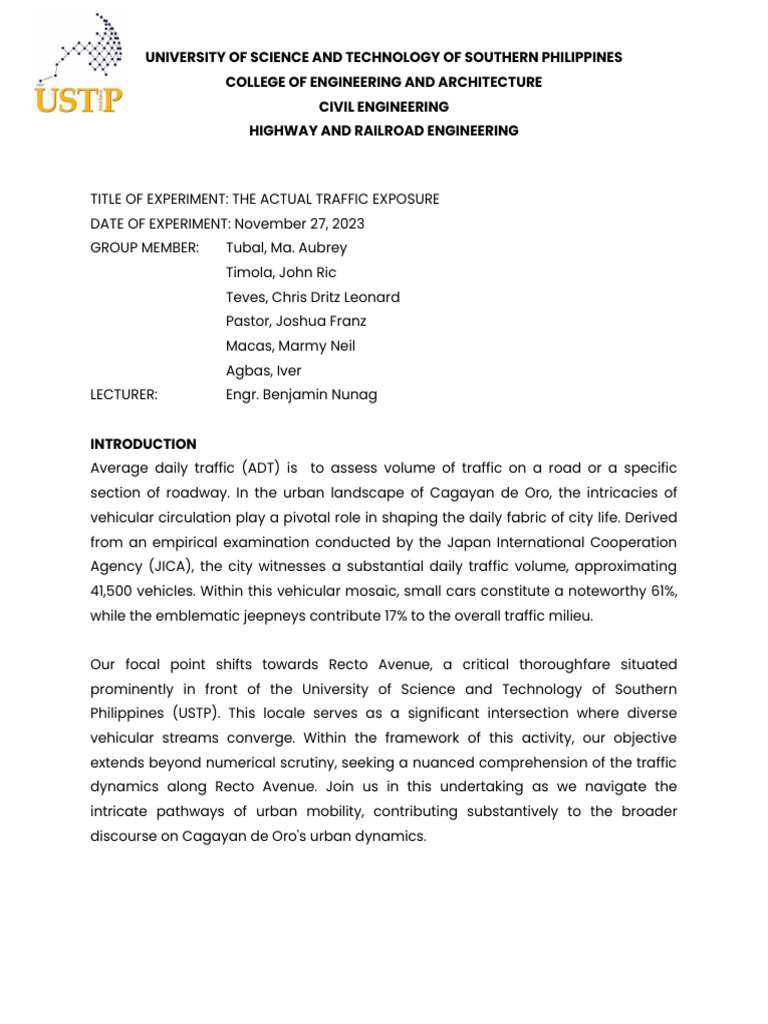 Traffic Exposure Study on Recto Avenue | PDF | Traffic | Highway