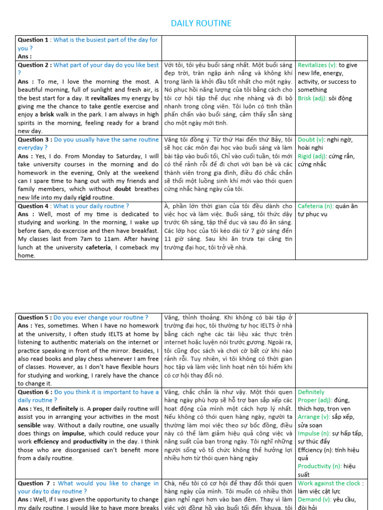 2.Daily Routine | PDF