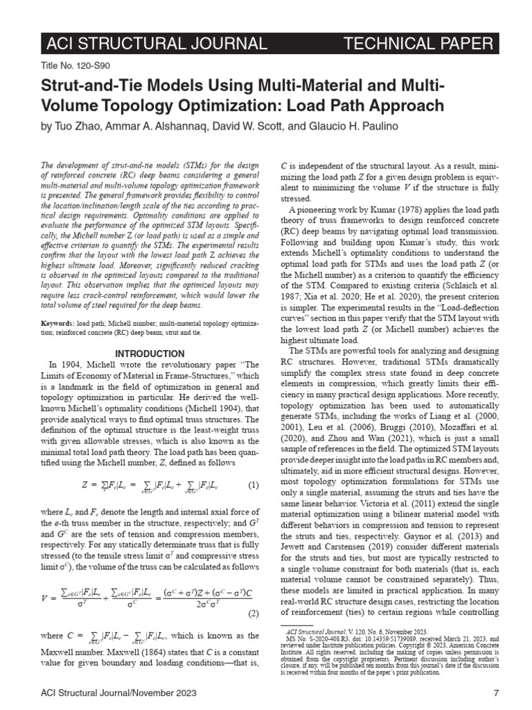 Strut-and-Tie Models Using Mul | PDF | Beam (Structure) | Fracture