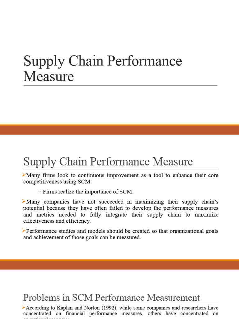 Supply Chain Performance Measure | PDF | Performance Indicator | Supply ...