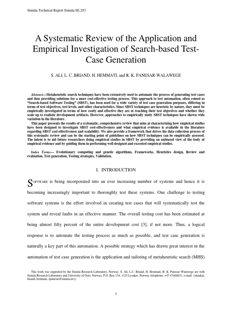 Simula Se 293 | Download Free PDF | Genetic Algorithm | Software Testing