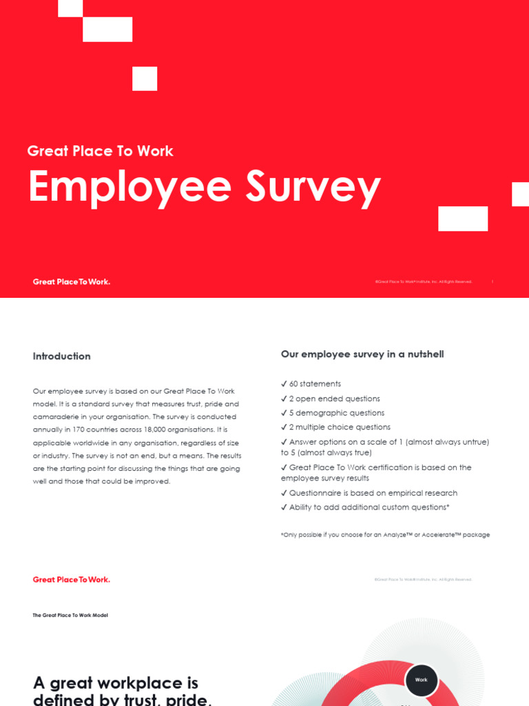 Great Place To Work Survey | PDF | Credibility | Employment