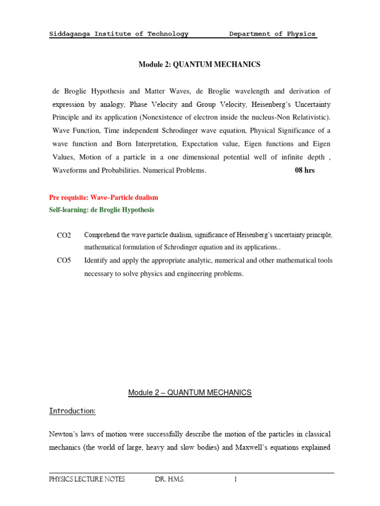 Unit 2 - Quantum Mechanics | PDF | Electromagnetic Radiation | Waves