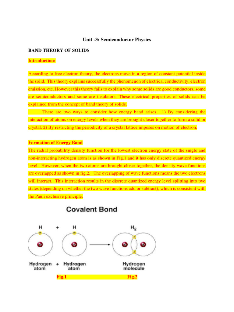 Unit 3 - Semiconductor Physics | PDF | P–N Junction | Semiconductors