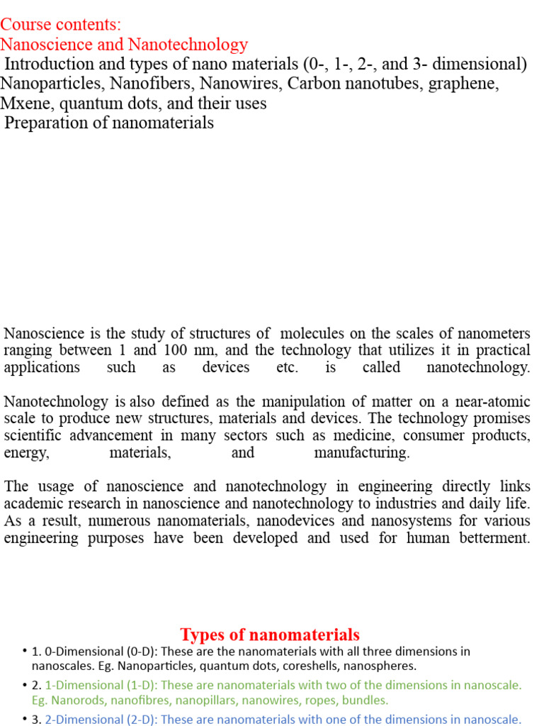 Nanoscience and Nanotechnology Complete | PDF | Nanomaterials | Nanotechnology