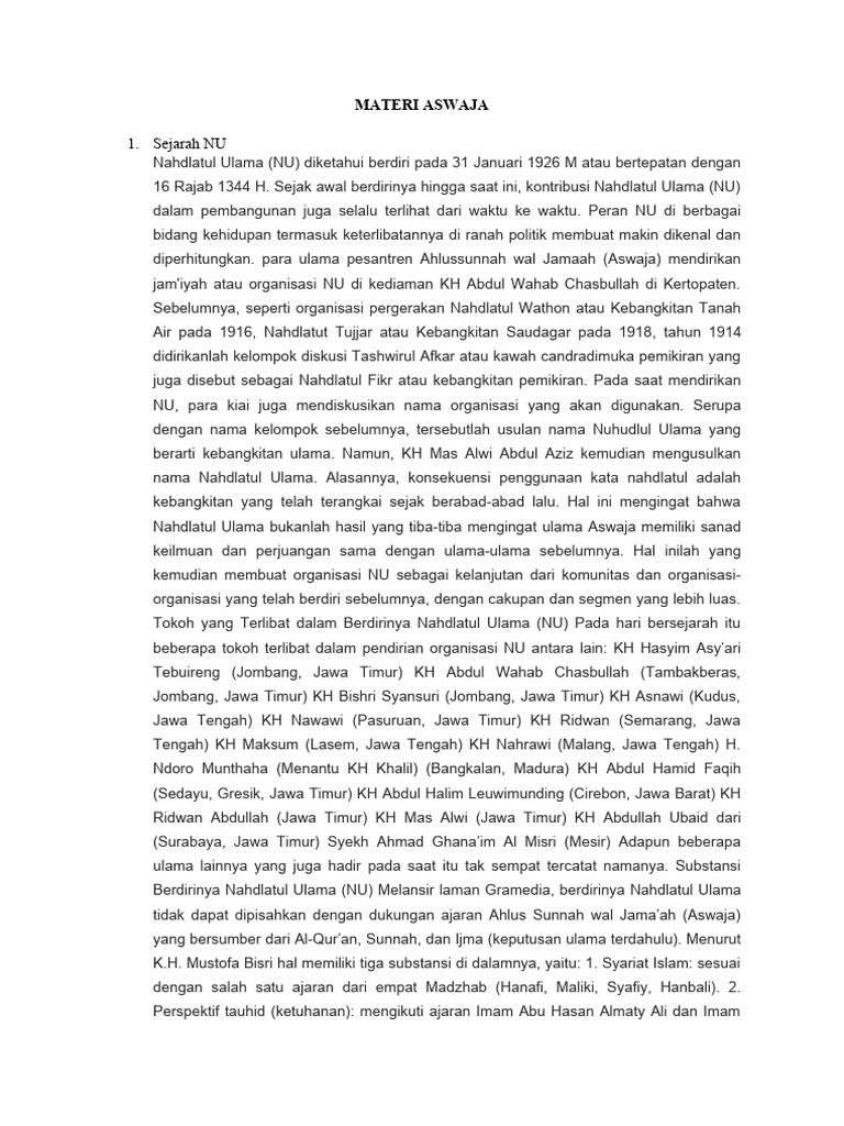 Materi Aswaja | PDF
