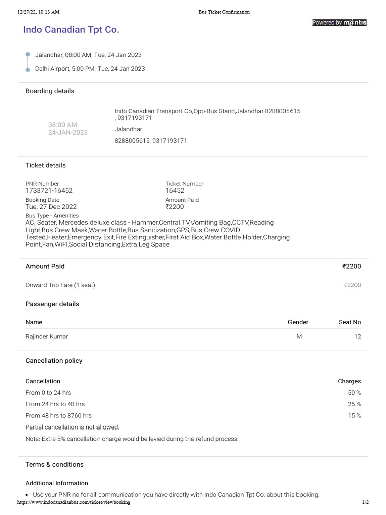 Bus Indo Canadian | PDF | Transport | Public Transport