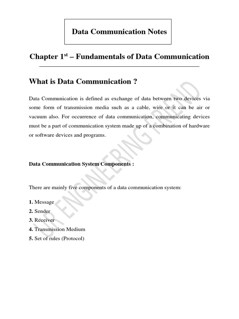 Data Communication Notes | PDF | Computer Network | Duplex ...