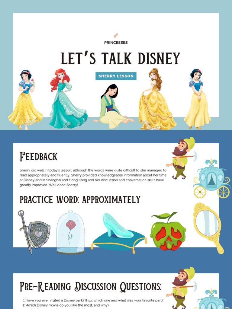 Sherry Disney Princesses Lesson | PDF | Walt Disney