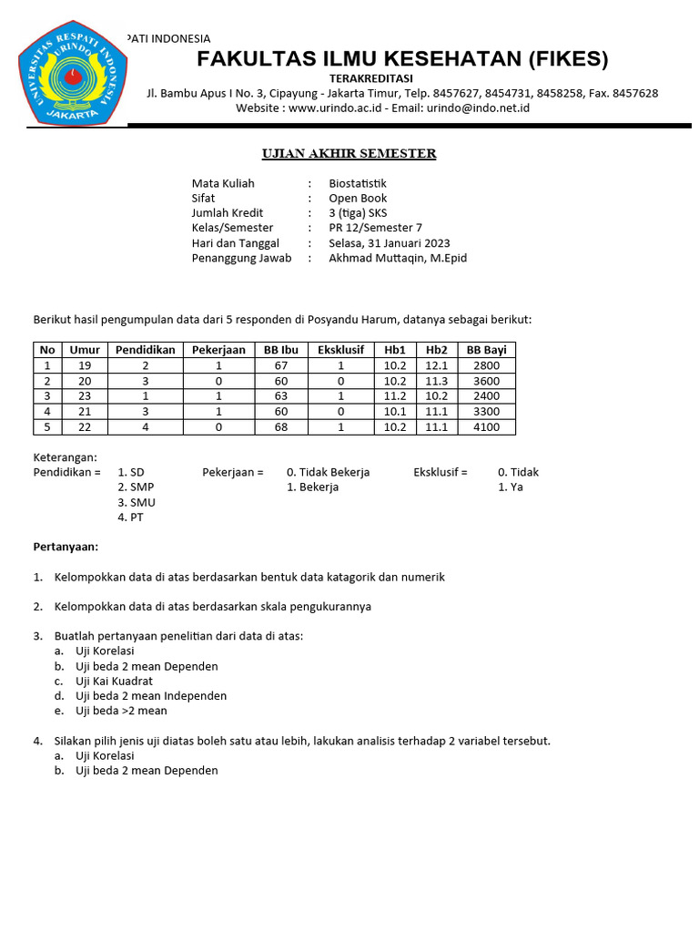 UAS, Bios 0123 PR12 Adi Aziz | PDF