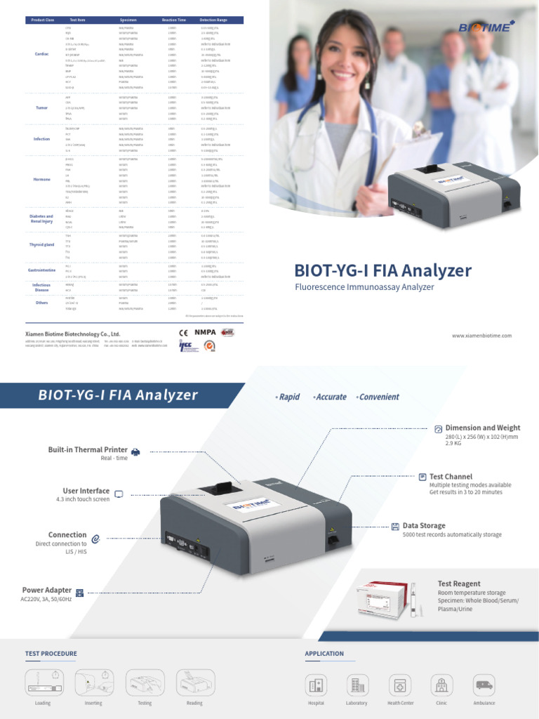 Brochure - BIOT YG I | PDF | C Reactive Protein | Medical Specialties