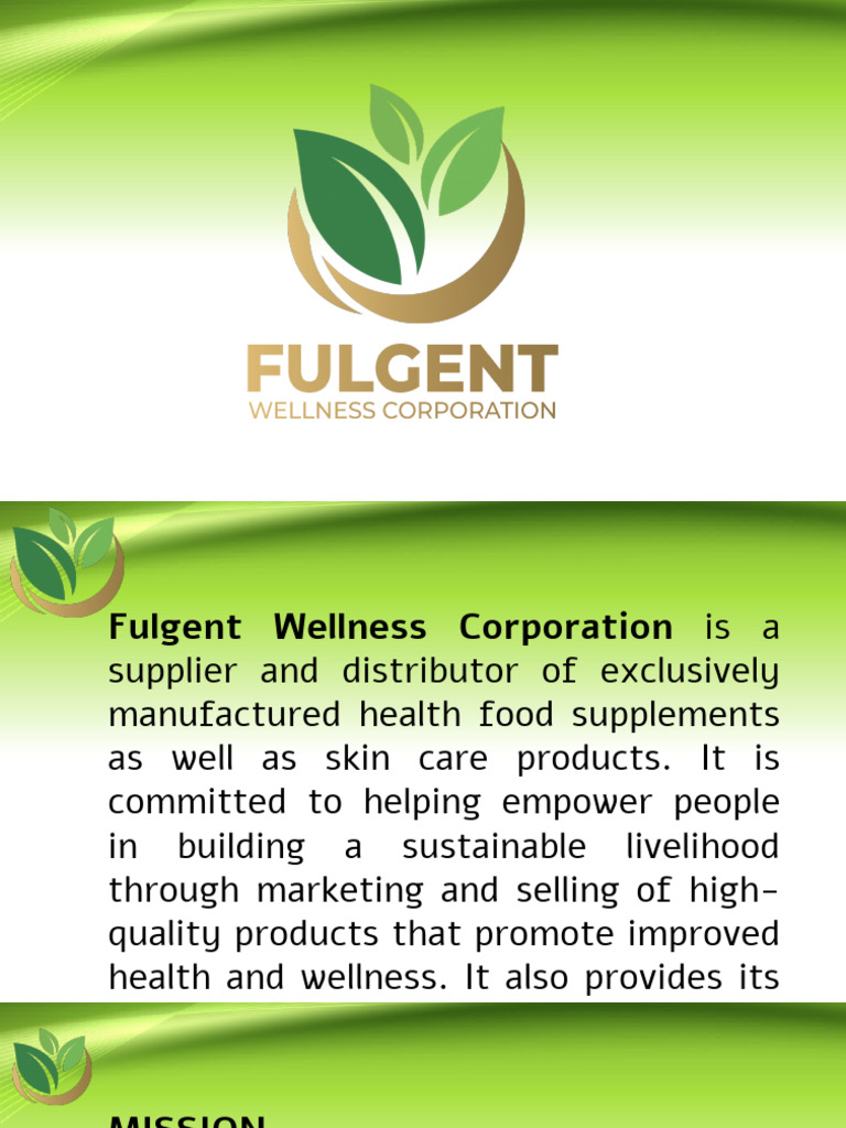 Fulgent Wellnes Business Presentation | PDF | Nutrients | Dietary ...