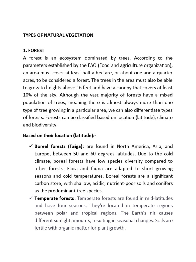 Types of Natural Vegetation Edited 2 | PDF | Forests | Grassland