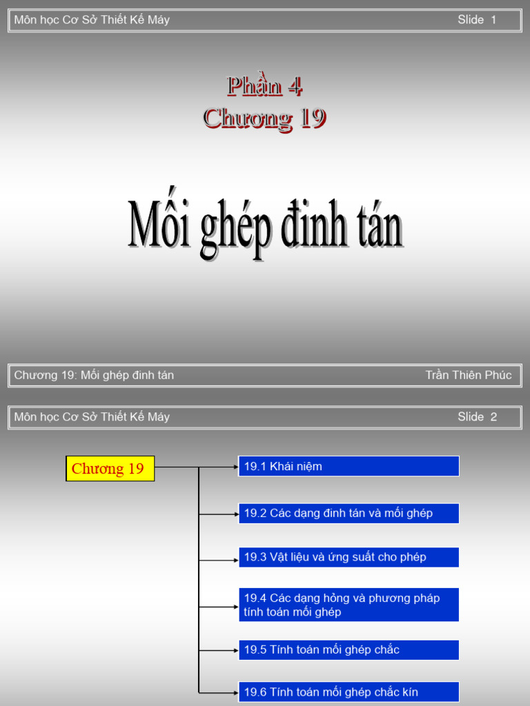 Chi Tiet May - Tran Thien Phuc - Chuong 19 Moi Ghep Dinh Tan | PDF