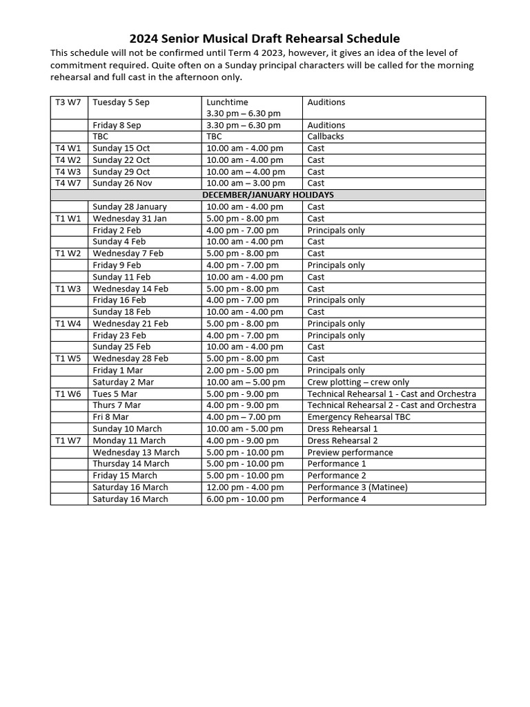 2024 Senior Musical Rehearsal DATES & TIMES Updated 1.9.22 | PDF 2024 Senior Musical Rehearsal DATES & TIMES Updated 1.9.22 | PDF
