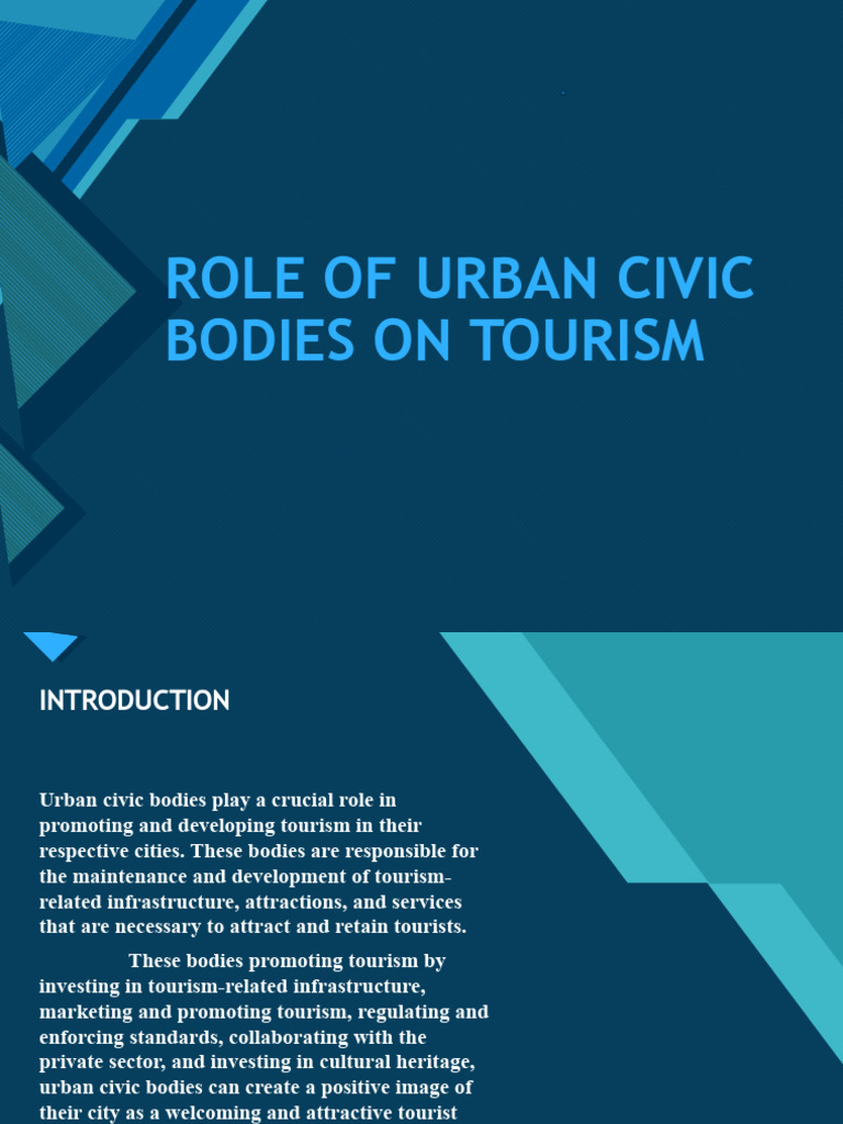 Urban Civic Bodies & Tourism Impact | PDF | Tourism | Infrastructure