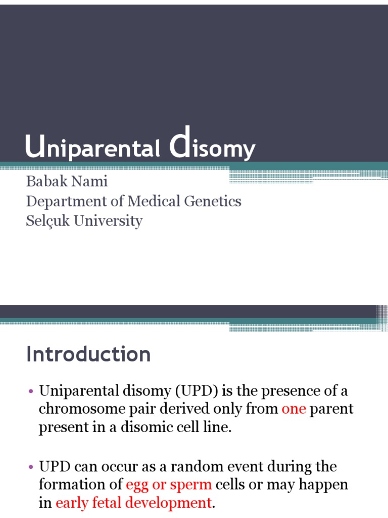 Uniparental disomy | Karyotype | Cytogenetics