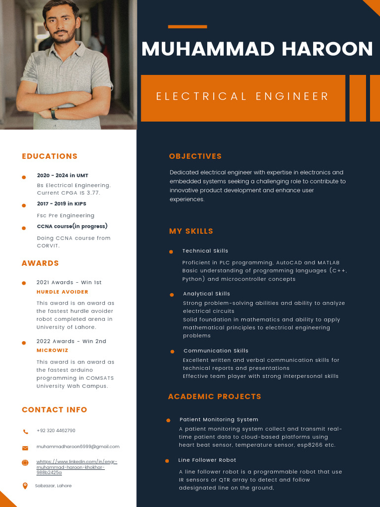 Muhammad Haroon CV | Download Free PDF | Electrical Engineering | Engineering