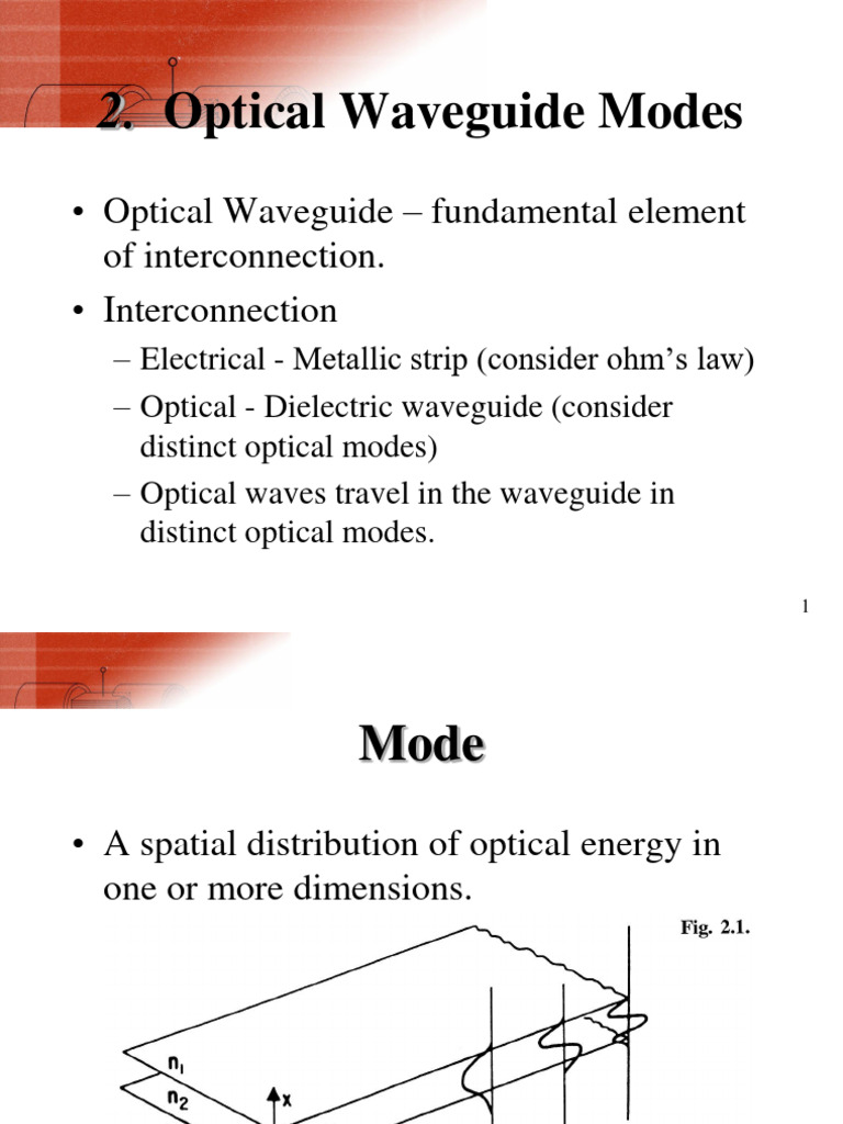 Optical Waveguide Modes Explained | PDF | Waveguide | Optics