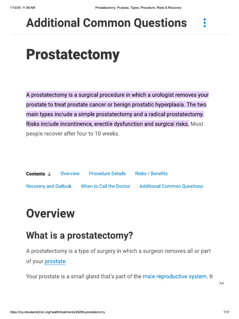Prost Ectomy | PDF