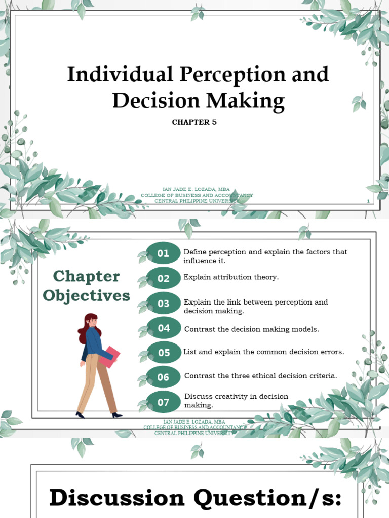 Chapter 5 Individual Perception and Decision Making | PDF | Decision Making | Perception