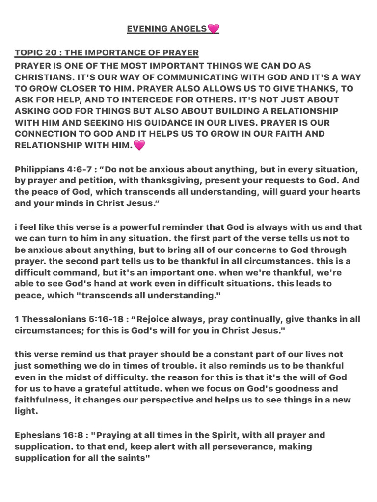 Topic 20 - Prayer | Download Free PDF | Prayer | God