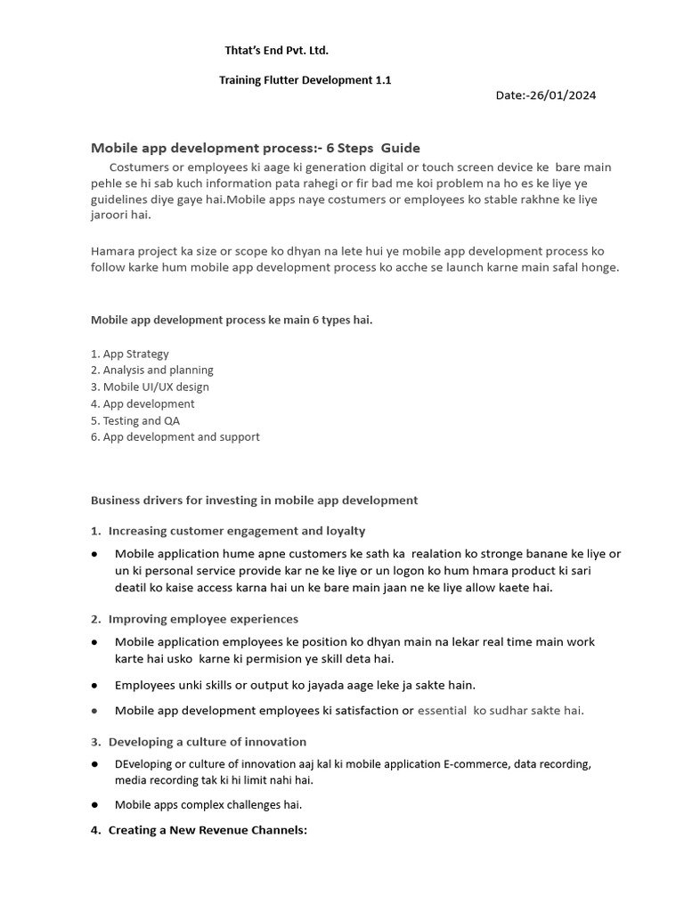 6 Steps Mobile App Development Pintiii Pdf Mobile App