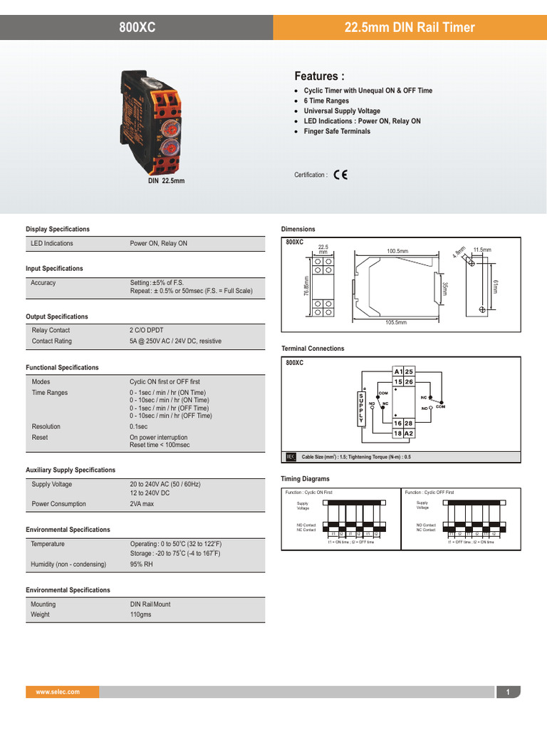 800XC Datasheet | PDF | Relay | Power (Physics)