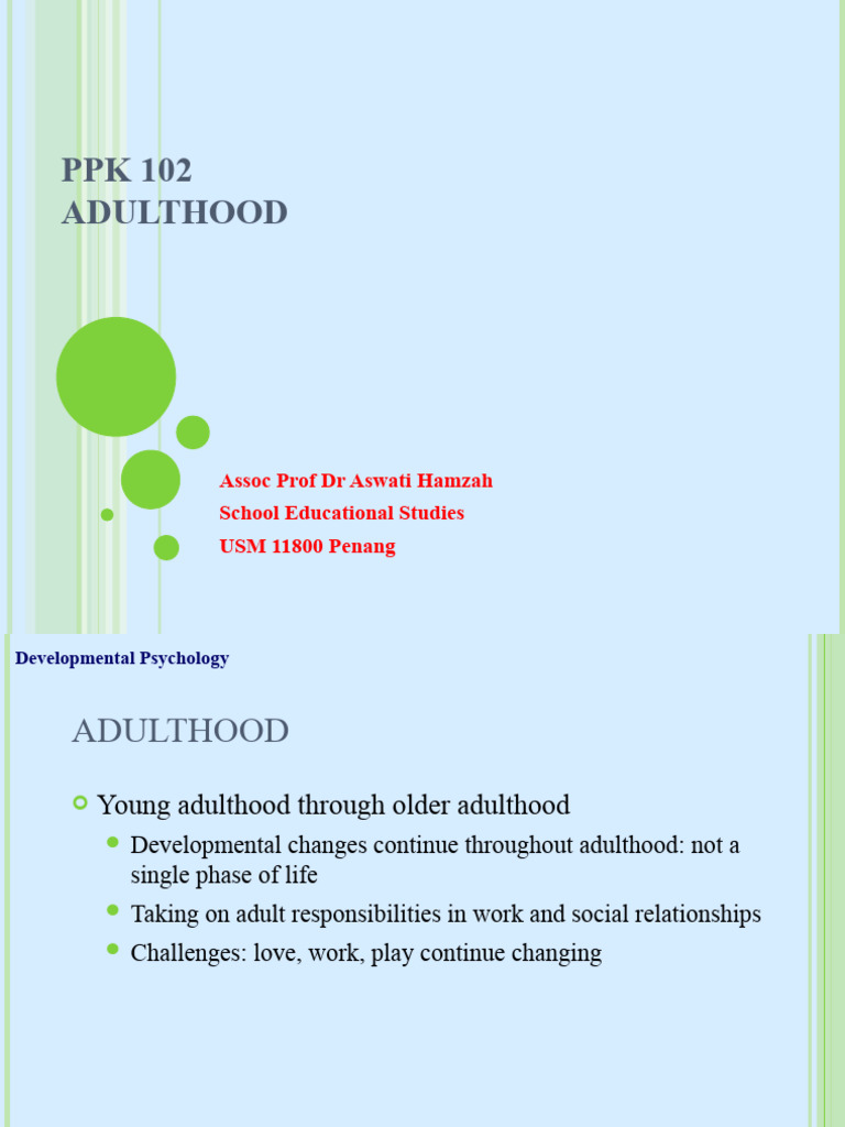PPK 102 Adulthood | PDF | Developmental Psychology | Parenting