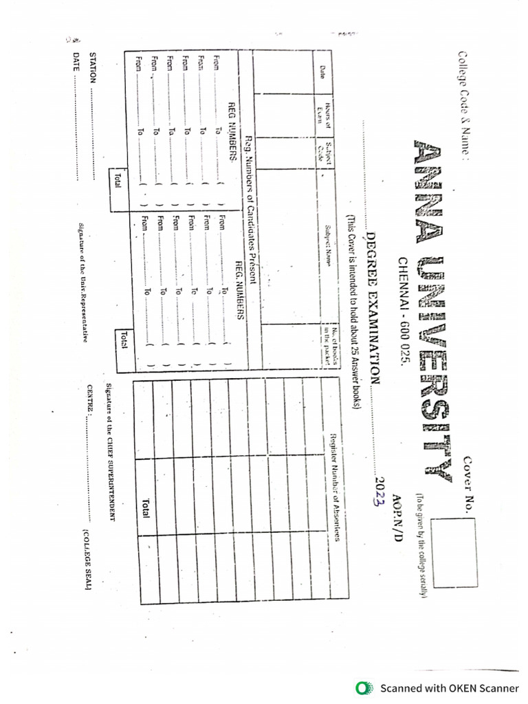 Anna University Answer Book | PDF
