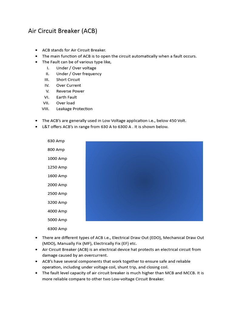 Air Circuit Breaker | PDF