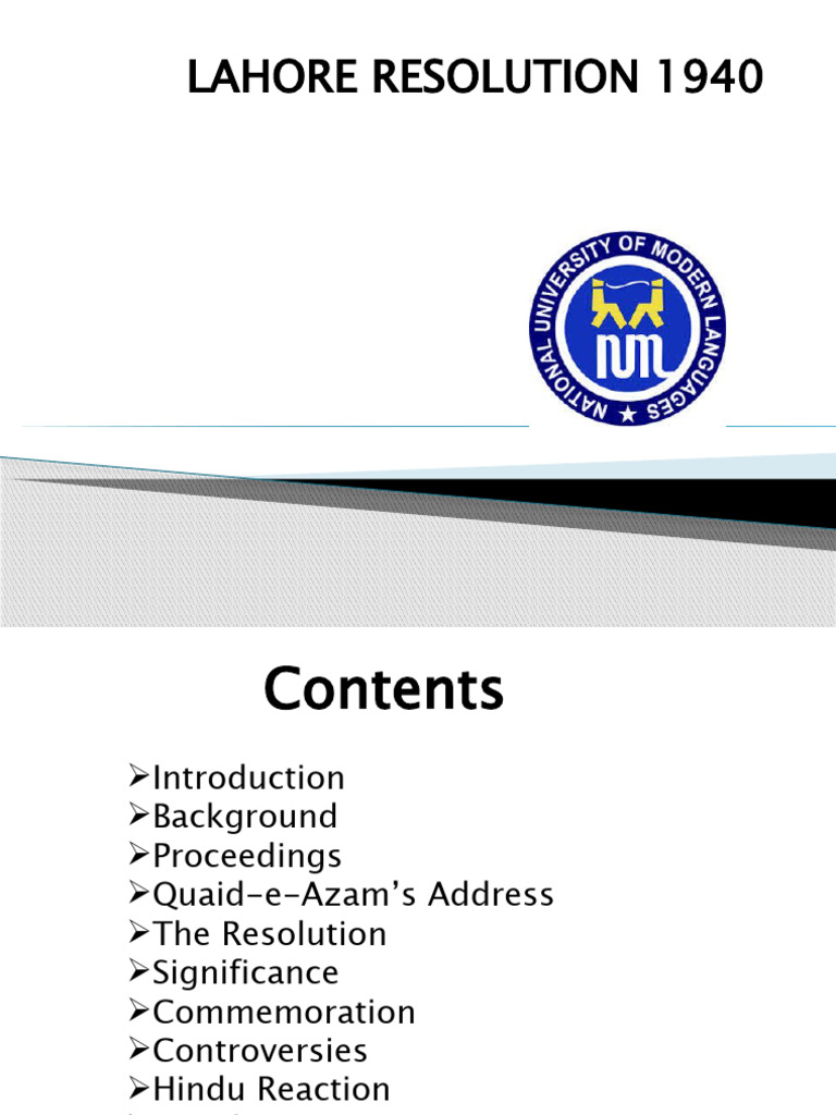 Lahore Resolution 1940 | PDF | Muhammad Ali Jinnah | Pakistan Movement