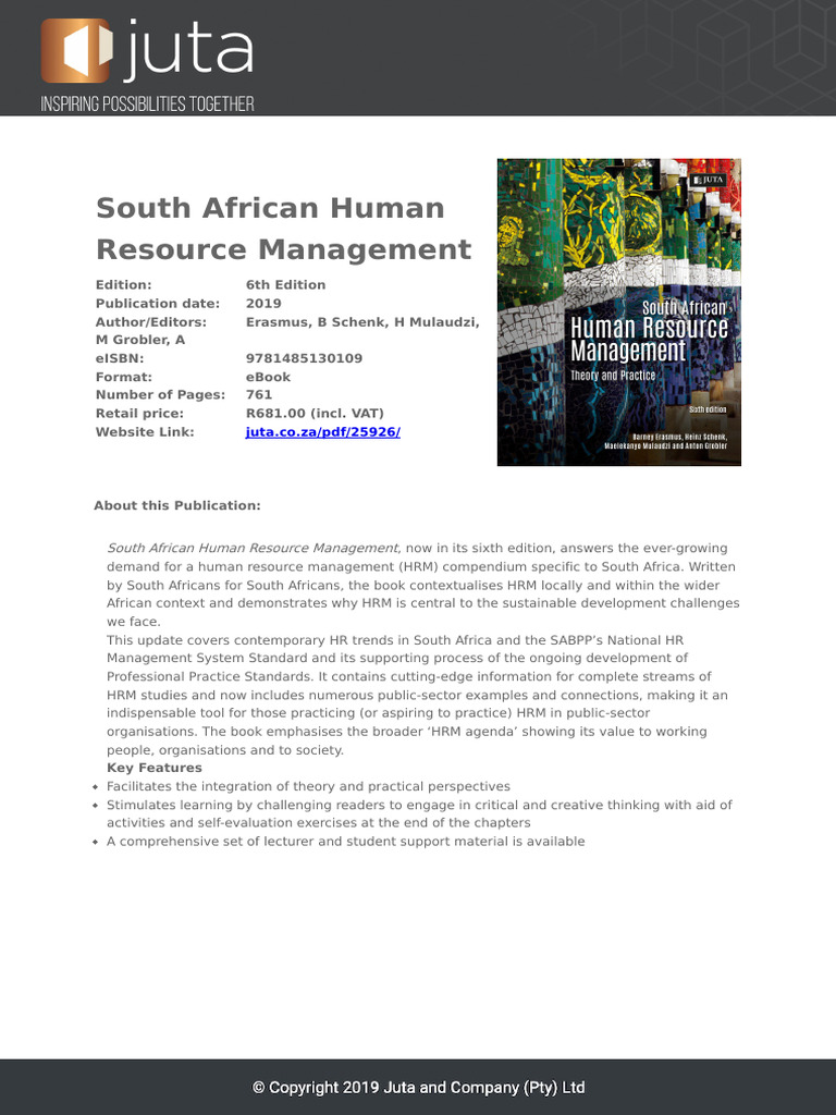 South African Human Resource Management | PDF | Human Resource Management | Employment