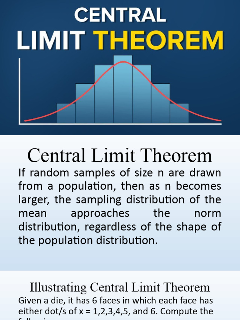 Central Limit Theorem Pdf Standard Deviation Variance