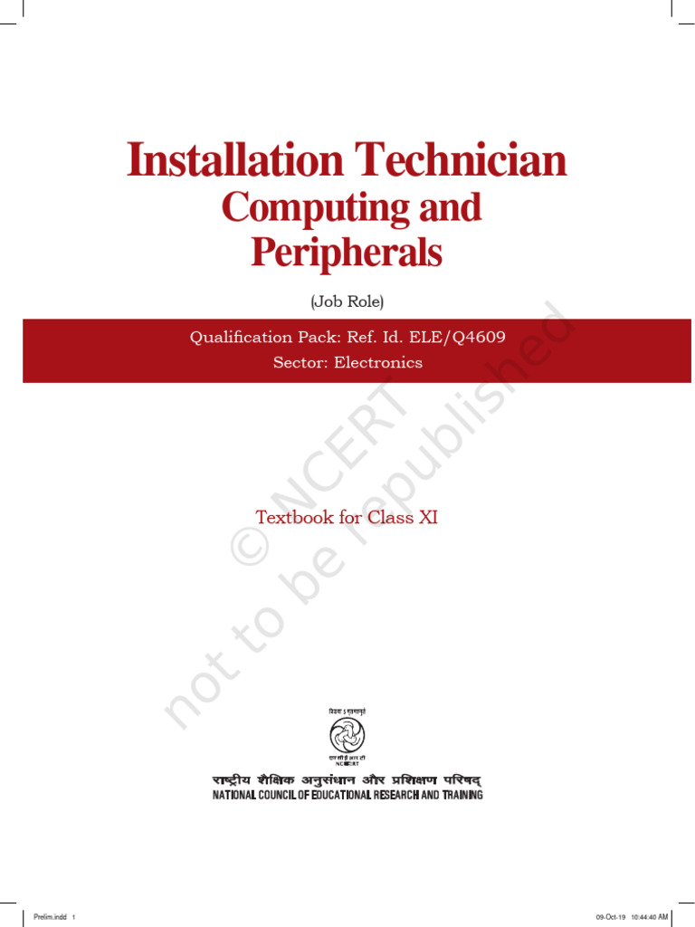 Electronics & Hardware (Installation Technician & Computing Peripherals) Class 11th Text Book ...