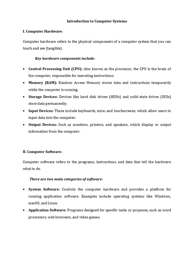 Computer Hardware Fundamentals | PDF | Computer Hardware | Software