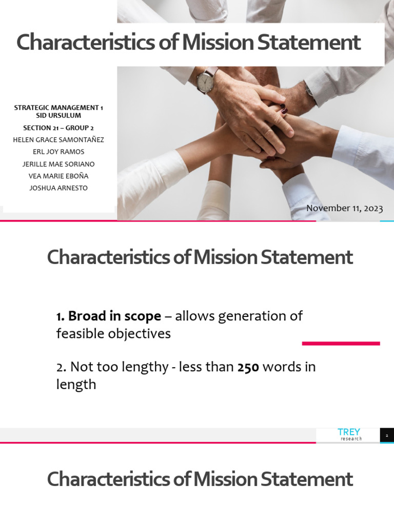 Key Characteristics of Mission Statements | PDF | Social Psychology ...