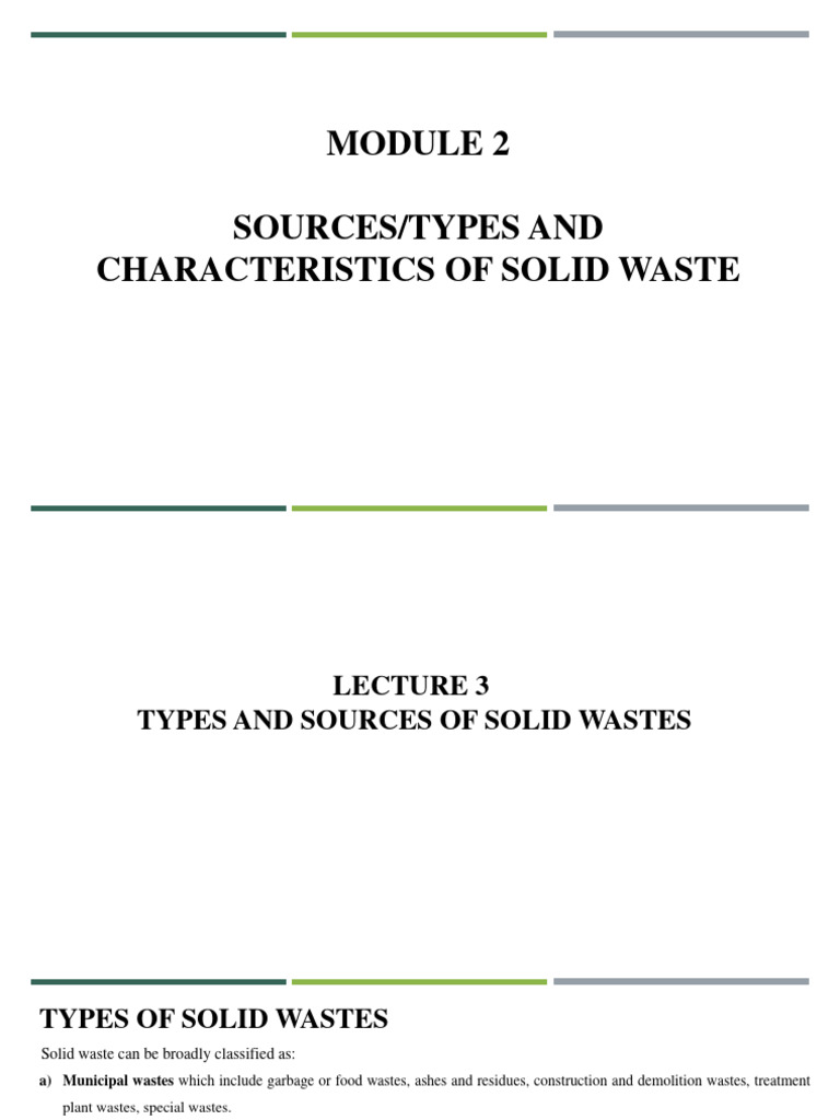 Module 2 (Lecture 3) | PDF | Waste | Municipal Solid Waste