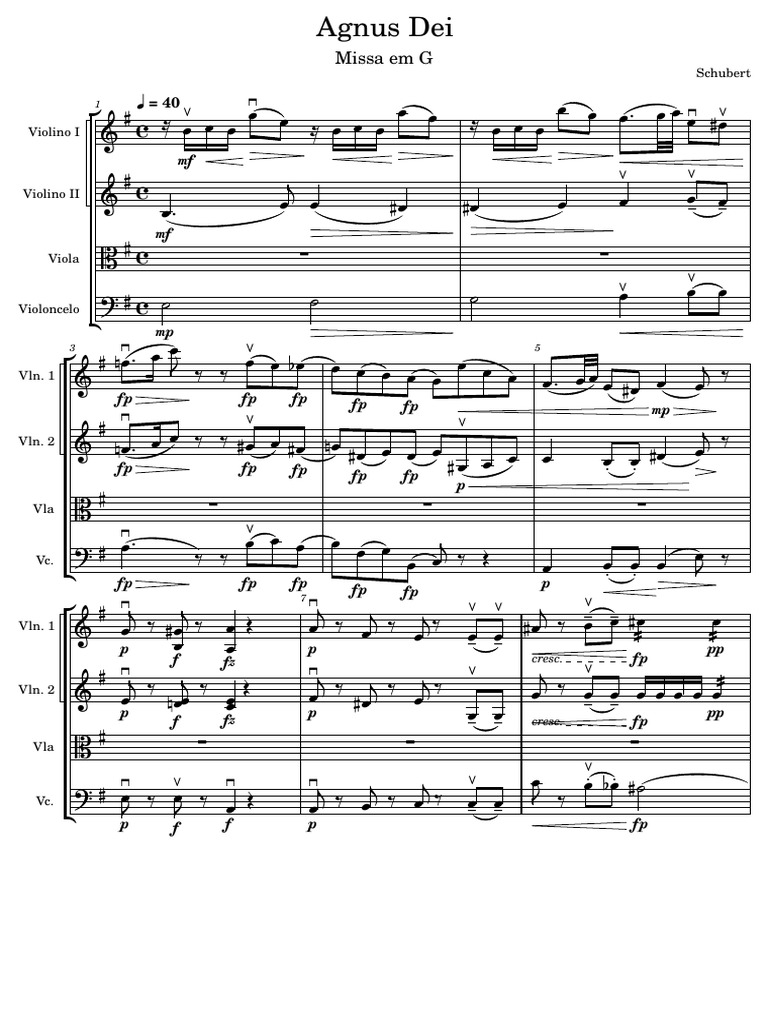 Schubert S Agnus Dei Sheet Music Pdf