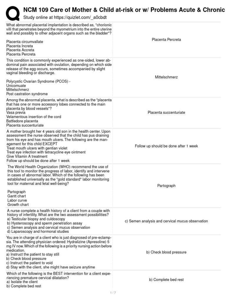 MCN 2 | PDF | Twin | Pregnancy