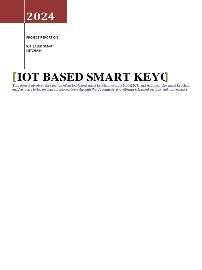 Project Report On Iot Based Smart Keychain | PDF | Art | Computers