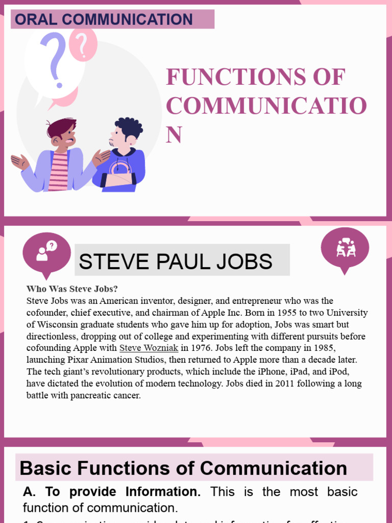 Functions of Communication Explained | PDF | Steve Jobs | Communication