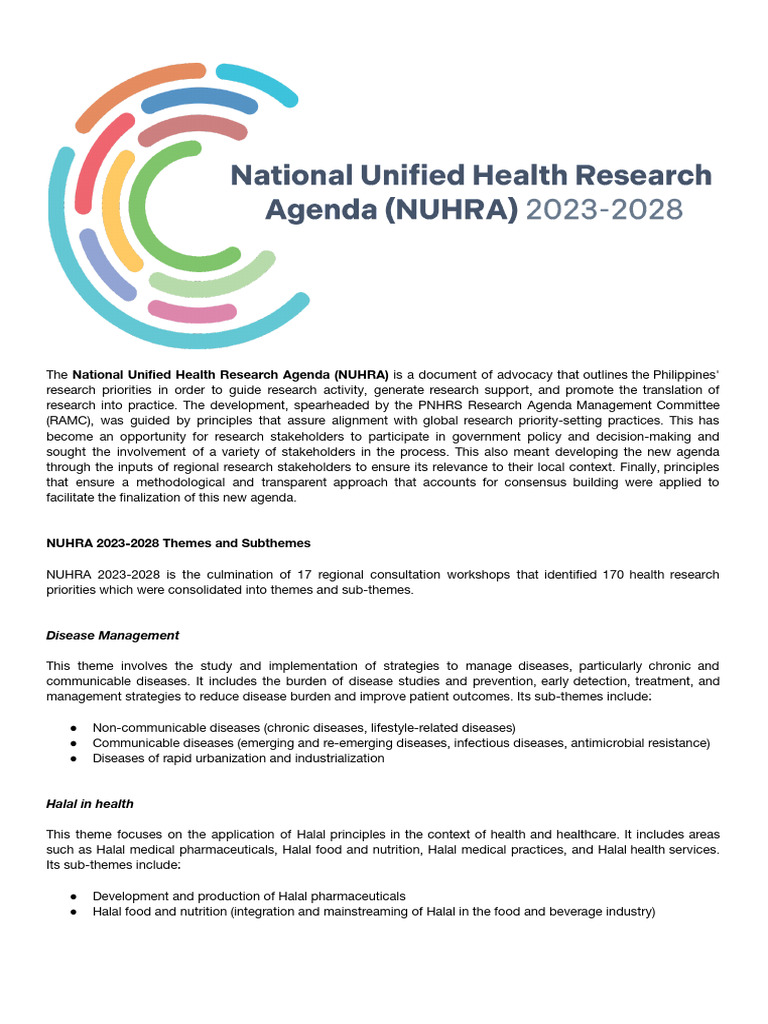 NUHRA 2023-2028: Health Research Agenda | PDF | Health Care | Maternal ...